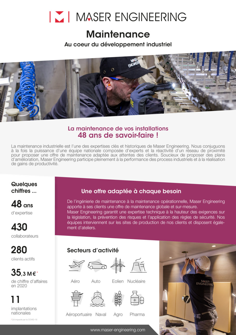 Maser Engineering spécialiste en maintenance industrielle en France